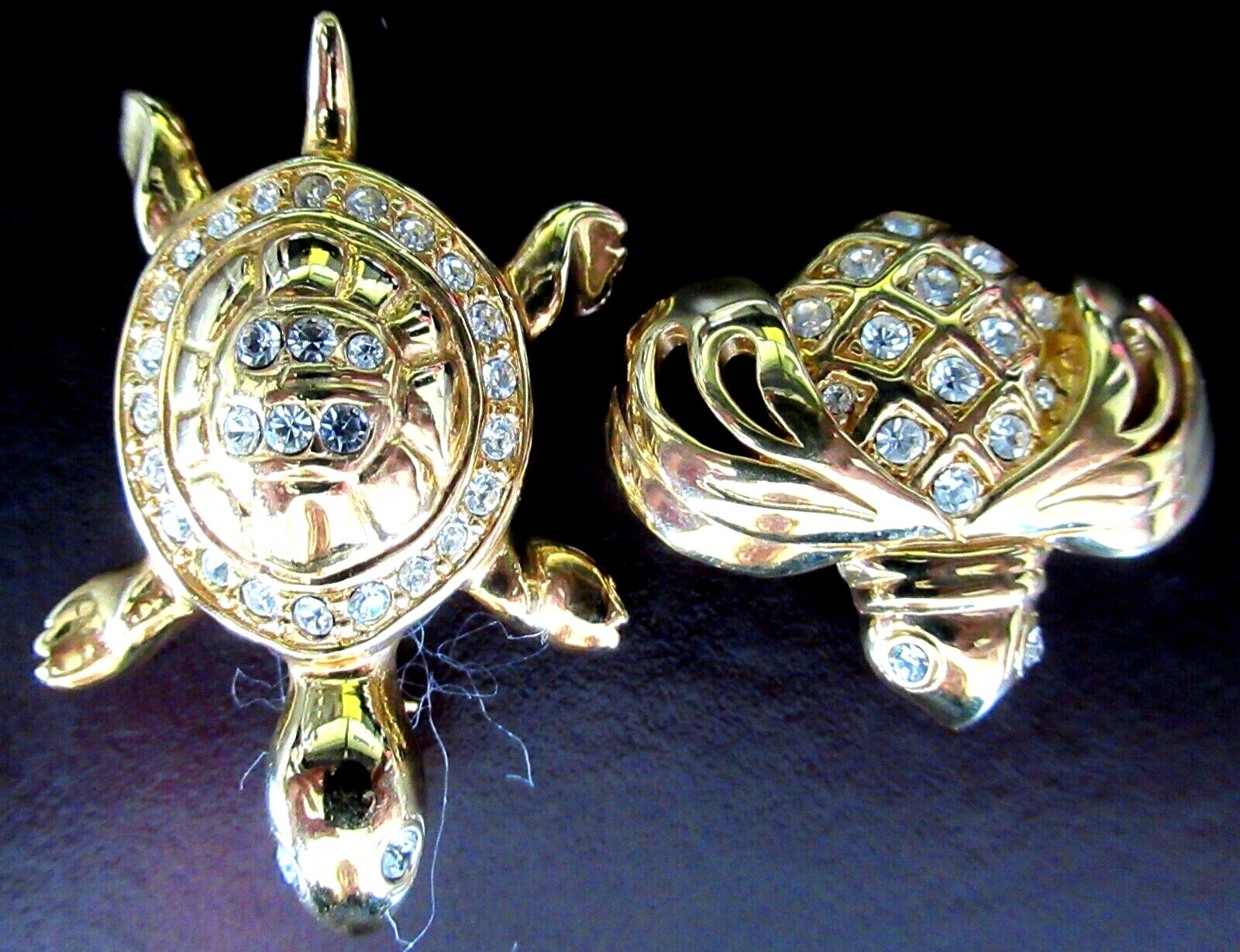 SAL SWAROVSKI Figural Turtle & Bee Crystal Vintage Pi… - Gem