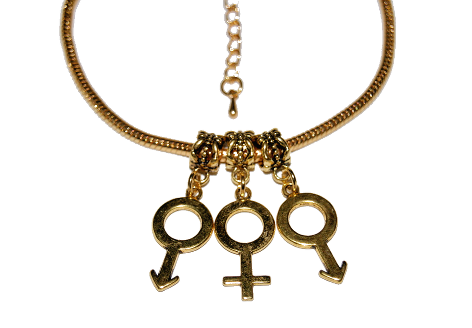 Gold Euro Anklet Ankle Chain 'MFM' Symbols Swinger Threesome Fetish ...