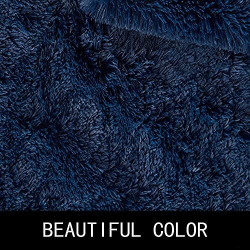 Fluffy Area Rugs For Bedroom Living Room 4ft X 6ft Navy Blue Furry ...