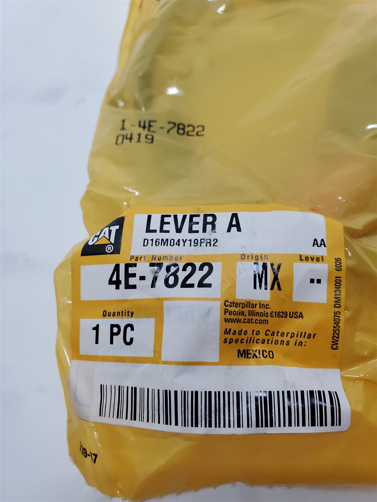 CAT Caterpillar OEM Genuine 4E-7822: LEVER A | eBay