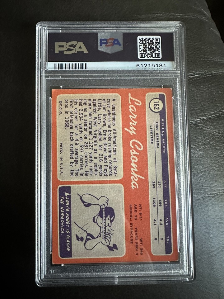 1970 TOPPS #162 LARRY CSONKA PSA 3 Miami Dolphins | eBay