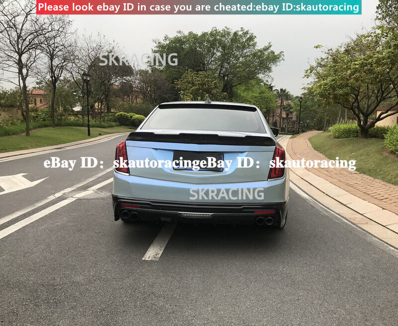 For Cadillac CT6 2016-2018 Gloss Black FRP Rear Trunk Spoiler Wing Flap ...