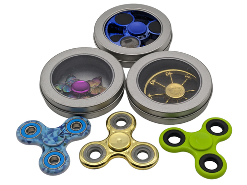 6-Cool Fidget Spinners Toy Metal for Kids Adults, Steel Fidgit Finger ...