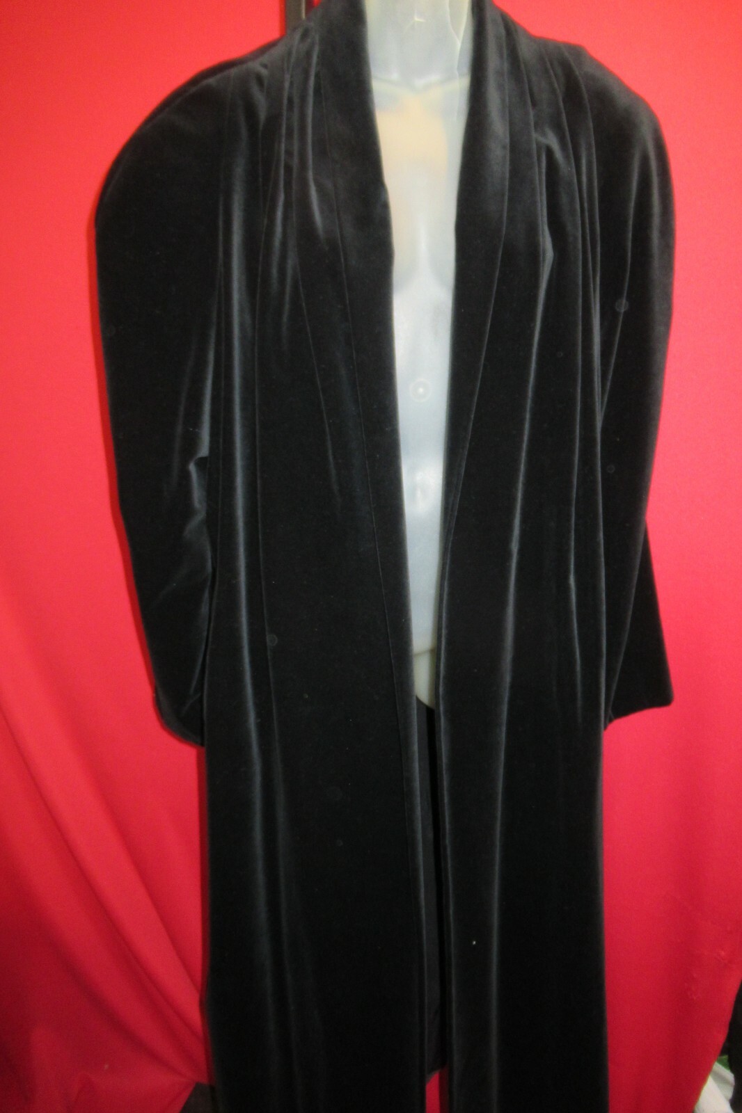 Vintage Black Velvet Edwardian Maxi Opera Swing Coat … - Gem