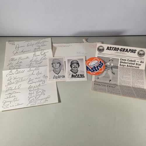 1978 Houston Astros Sticker Player Pics Newsletter Signatures Sheet ...