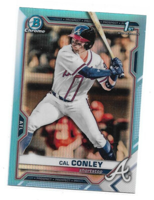 2021 Bowman Draft Cal Conley 1st Sky Blue Refractor #BDC-70 Atlanta ...