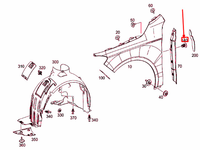 Mercedes-Benz CLA C117 Front Fender Cover Plug A0029973386 OEM for sale ...
