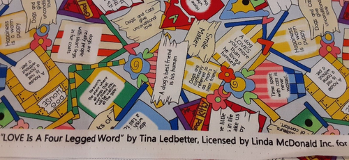 "Love is a Four Legged Word" by Ledbetter Fabri-Quilt Dog & Cat Quips ...