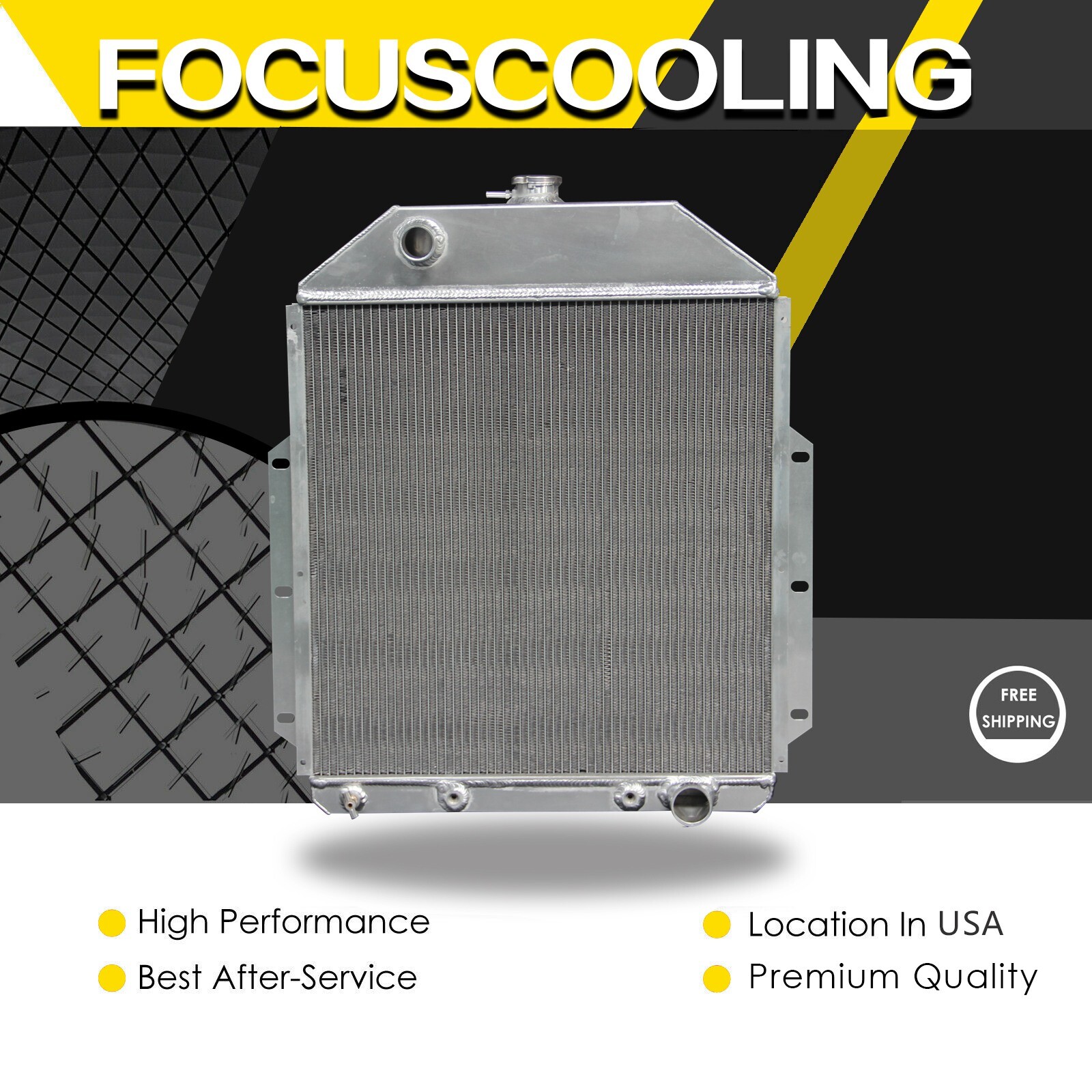 3 Rows Aluminum Radiator Fit 1942 43 44 45 46-52 Ford Truck Pickup ...