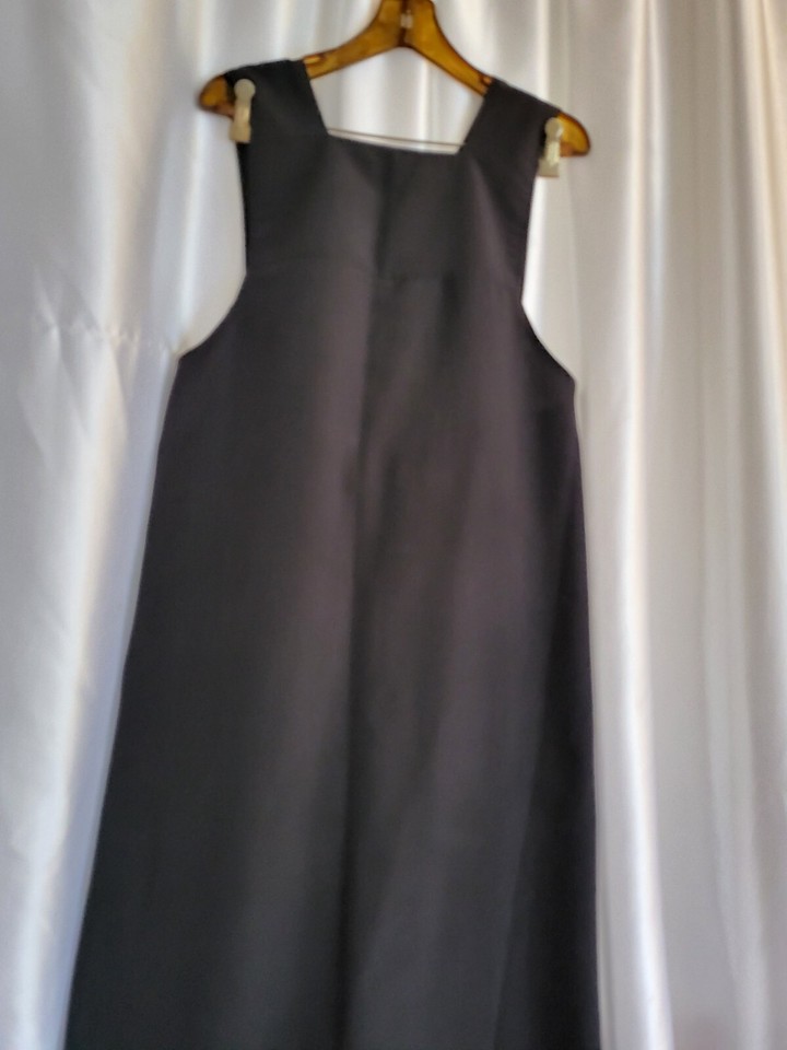handmade Amish mennonite plain clothing woman bib apron black S/M w 36 ...