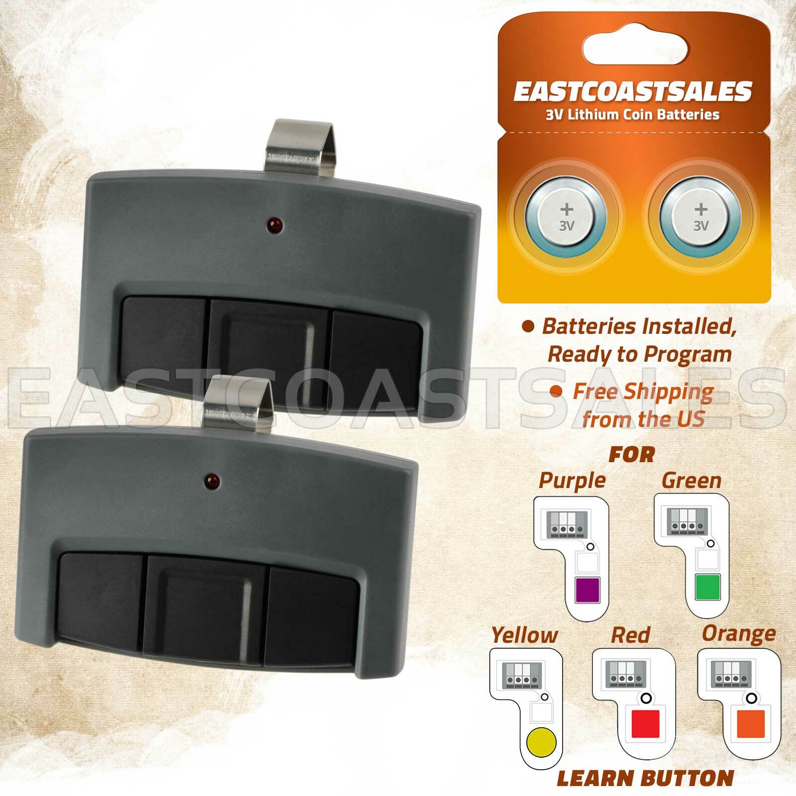 2 For Craftsman CMXZDCG453 Garage Door Opener 3-Function Visor Remote ...