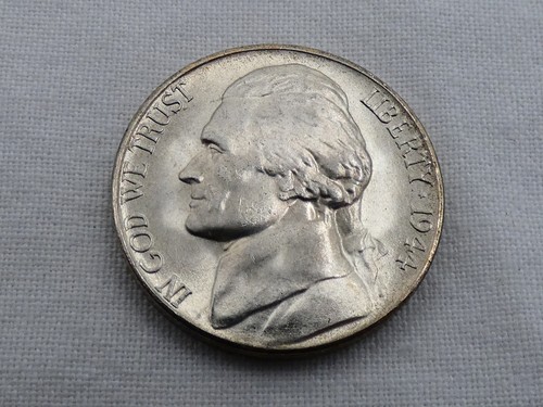 1944 S U.S. Silver Jefferson Nickel Beautiful Uncirculated Coin XX-15 ...