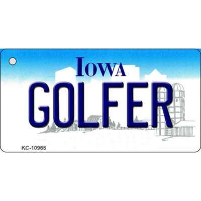 Golfer Iowa State License Plate Tag Novelty Key Chain KC-10965 | eBay
