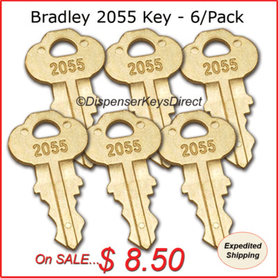 Bradley #2055 Key for Paper Towel, Toilet Tissue & Liquid Soap Disp ...