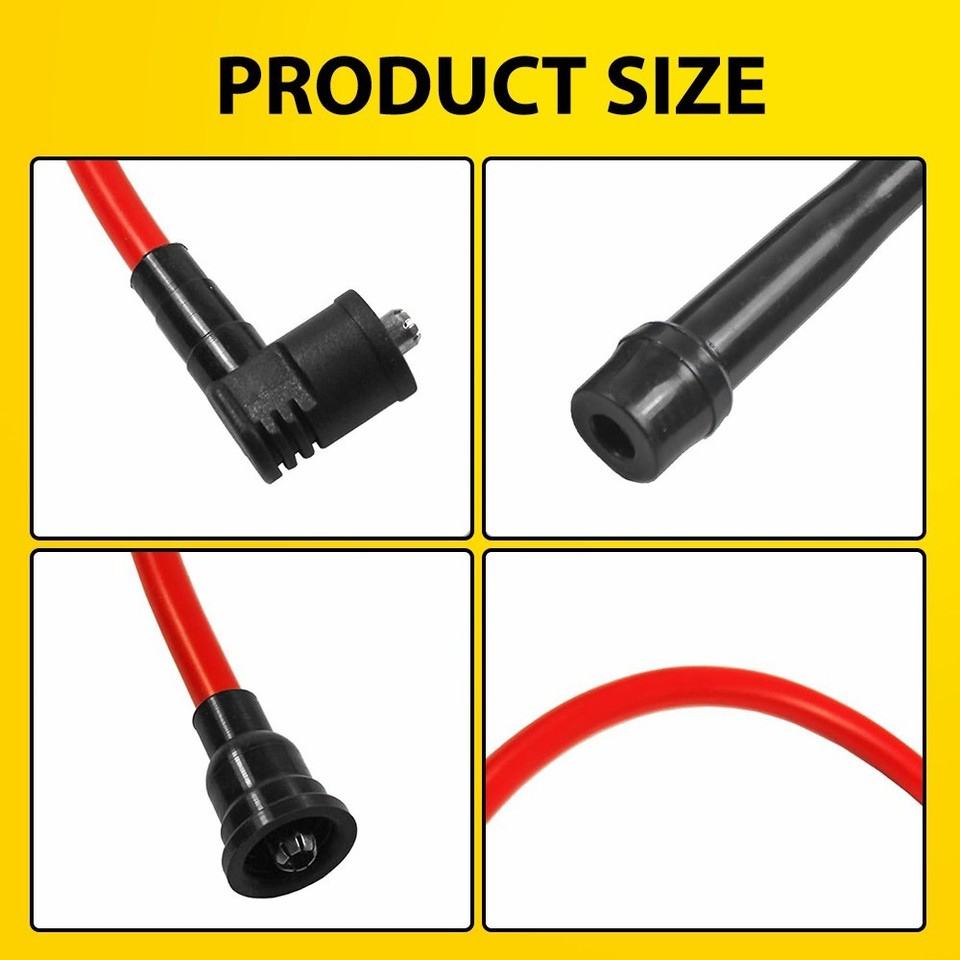 5Pcs Red 10.5Mm Spark Plug Wire Set For Honda Accord 1998-2002 2.3L Dx ...
