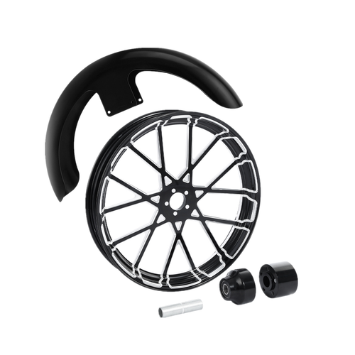 21" Front Wheel Rim Single Hub & Fender Fit For Harley Touring Road ...
