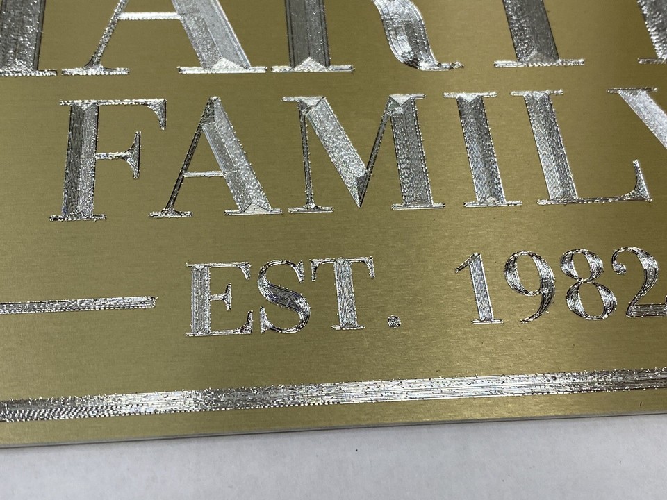 Engraved Personalized Custom Family Name House Home Gold Metal Sign ...