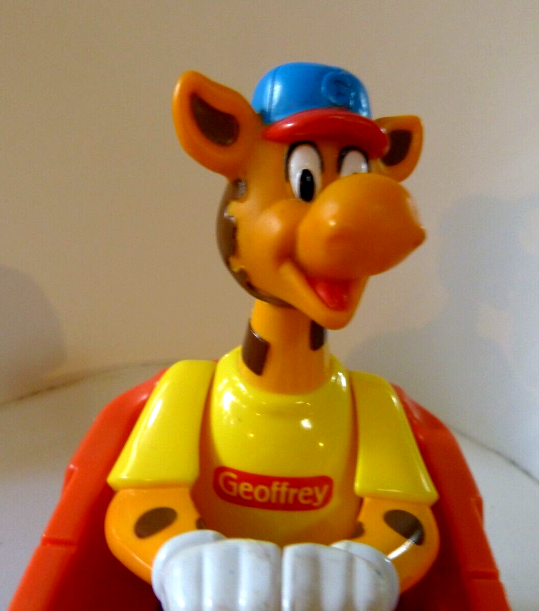 VINTAGE "GEOFFREY'S WORLD" MOVABLE GEOFFREY IN CART HARD PLASTIC TOY ...