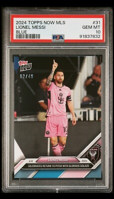POP 1 2024 Topps Now MLS Card #31 LIONEL MESSI Returns 02/49 Blue ...