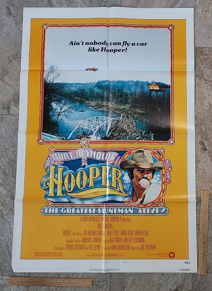 HOOPER - Burt Reynolds - ©1978 - MOVIE POSTER - 27 X 41 - listing #8523 | eBay