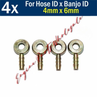 4pcs 6mm Banjo 4mm 1/8" 5/32" in Hose Barb for M6 Bolt Fuel Line ...
