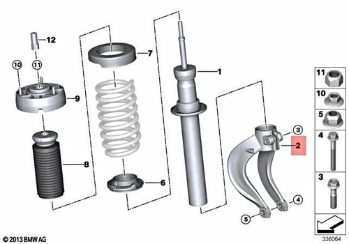 For BMW Genuine Suspension Strut Fork Front Right 31126851592 | eBay