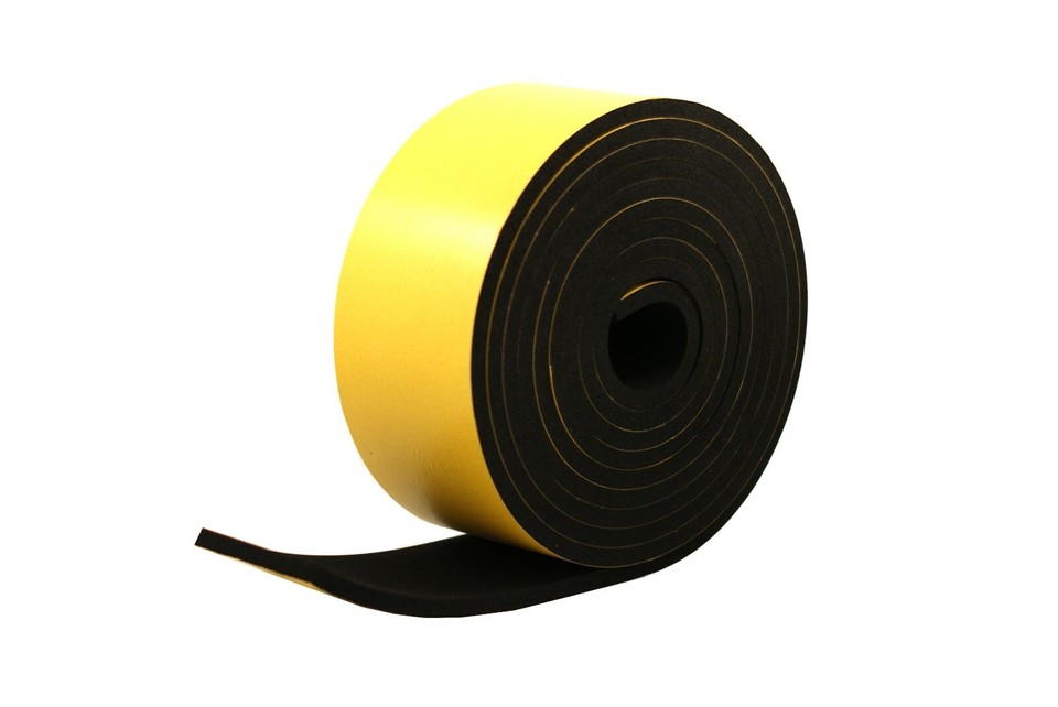 Neoprene Strip 10mm Thick x 5m Long: Black Self-adhesive Neoprene ...