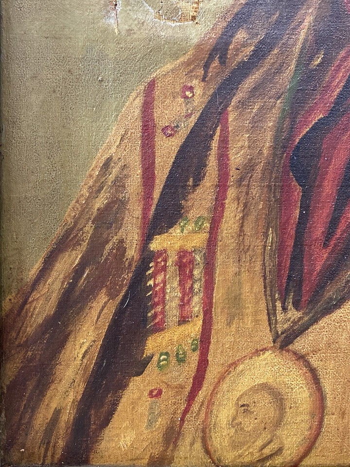 🔥 Historic Antique 19th Native American Indian Painting - Chief WOLF ...