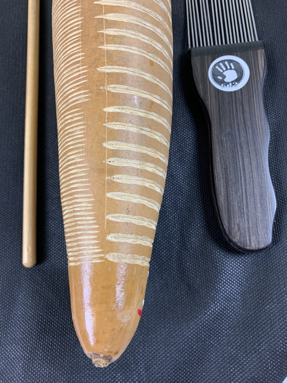 Three (3) Guiros In One. Gourd Guiro With 3 Playing Surfaces —Rare ...