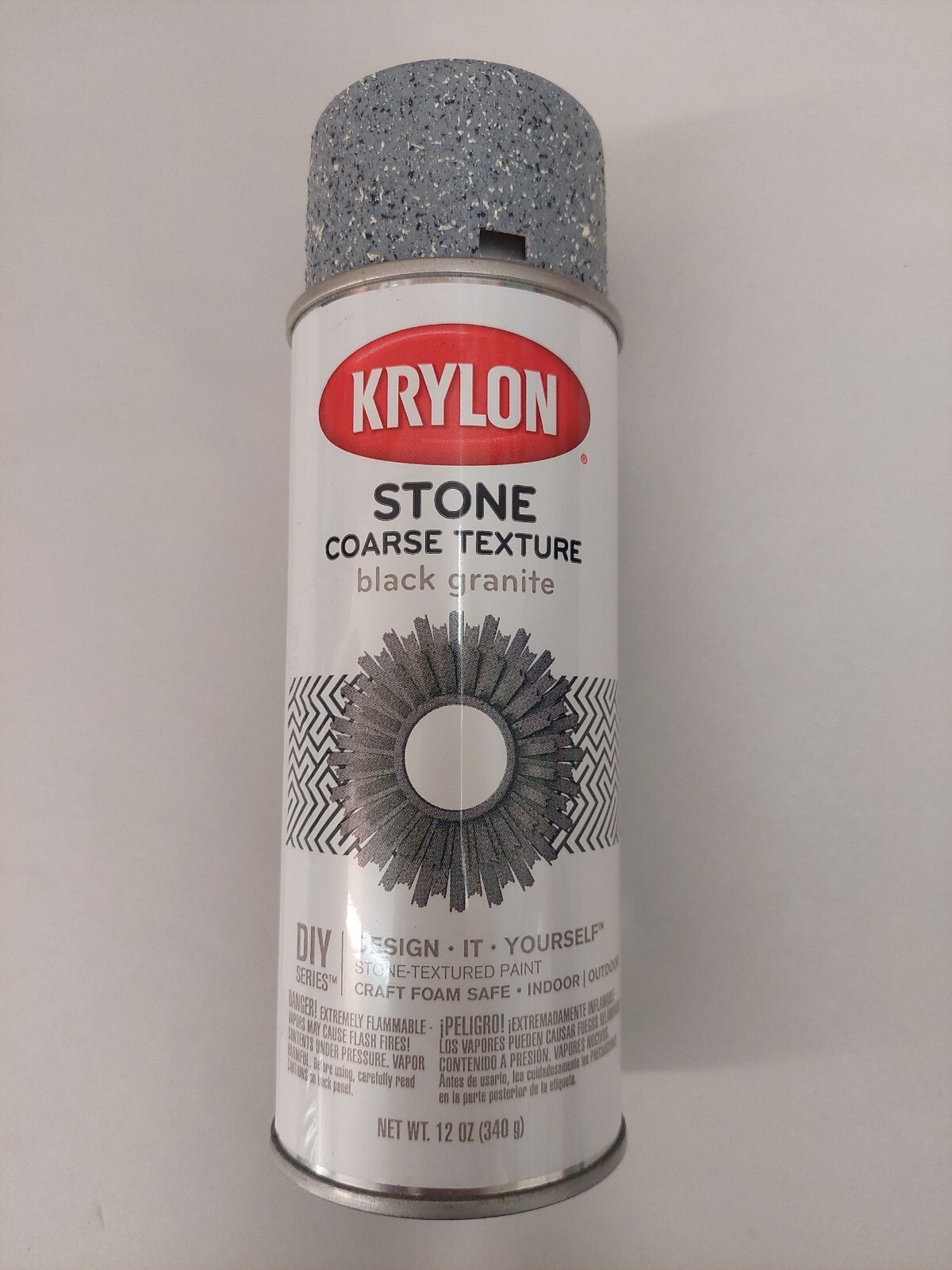 Krylon K18201 Coarse Stone Texture Finish Spray Paint, Black Granite ...