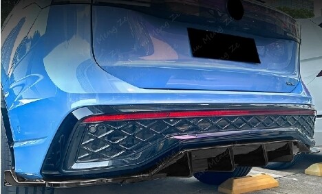 For Volkswagen Tiguan R-Line 2021-2024 Gloss Black Rear Bumper Diffuser ...