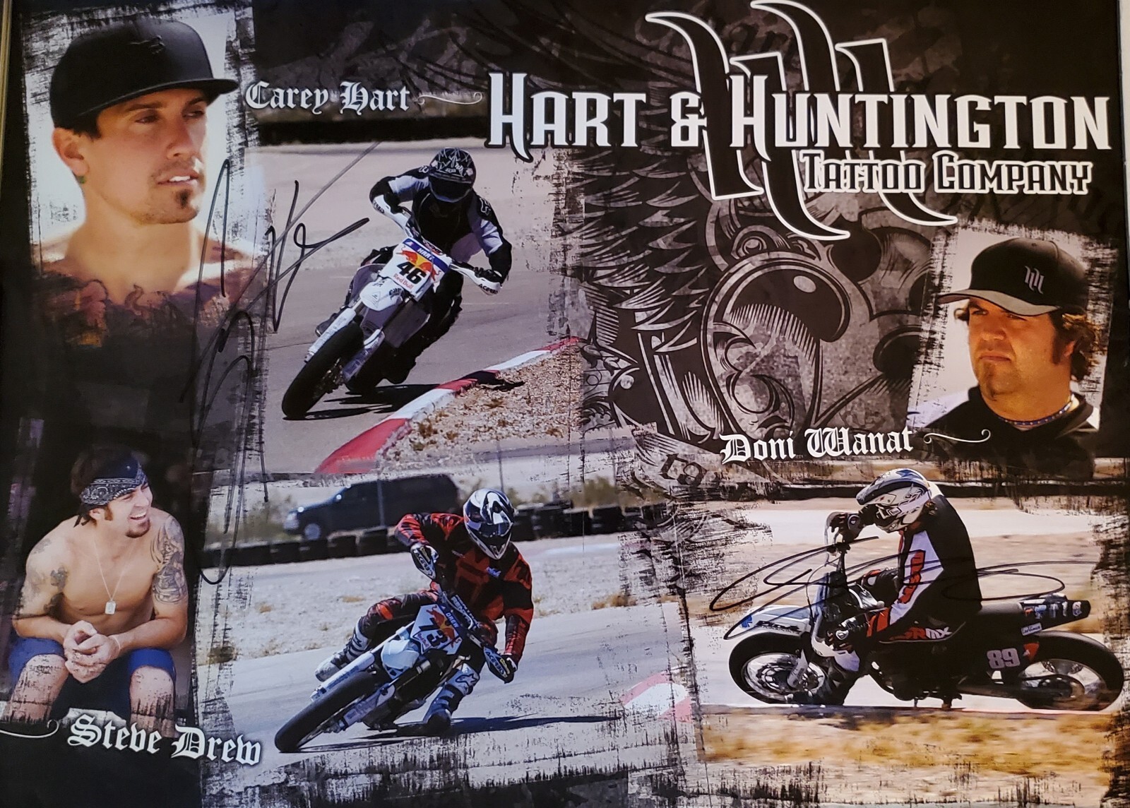 Carey Hart FMX Hart & Huntington TATTOO Autograph Poster Special Forces ...