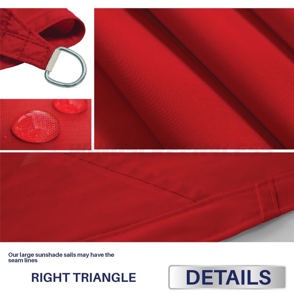 Waterproof Red Right Triangle Sun Shade Sail Outdoor Canopy Awning ...
