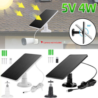 Solar Panel for Outdoor Camera Security Cam Micro USB to Type C Battery ...