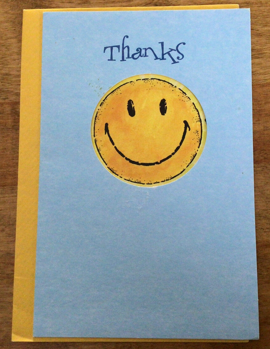 Thank You Smiley Face Blue