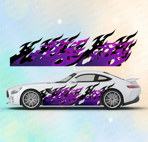 Flame Car Decals; Flame Racing Sport Livery Decal For Both Sides Of Car ...