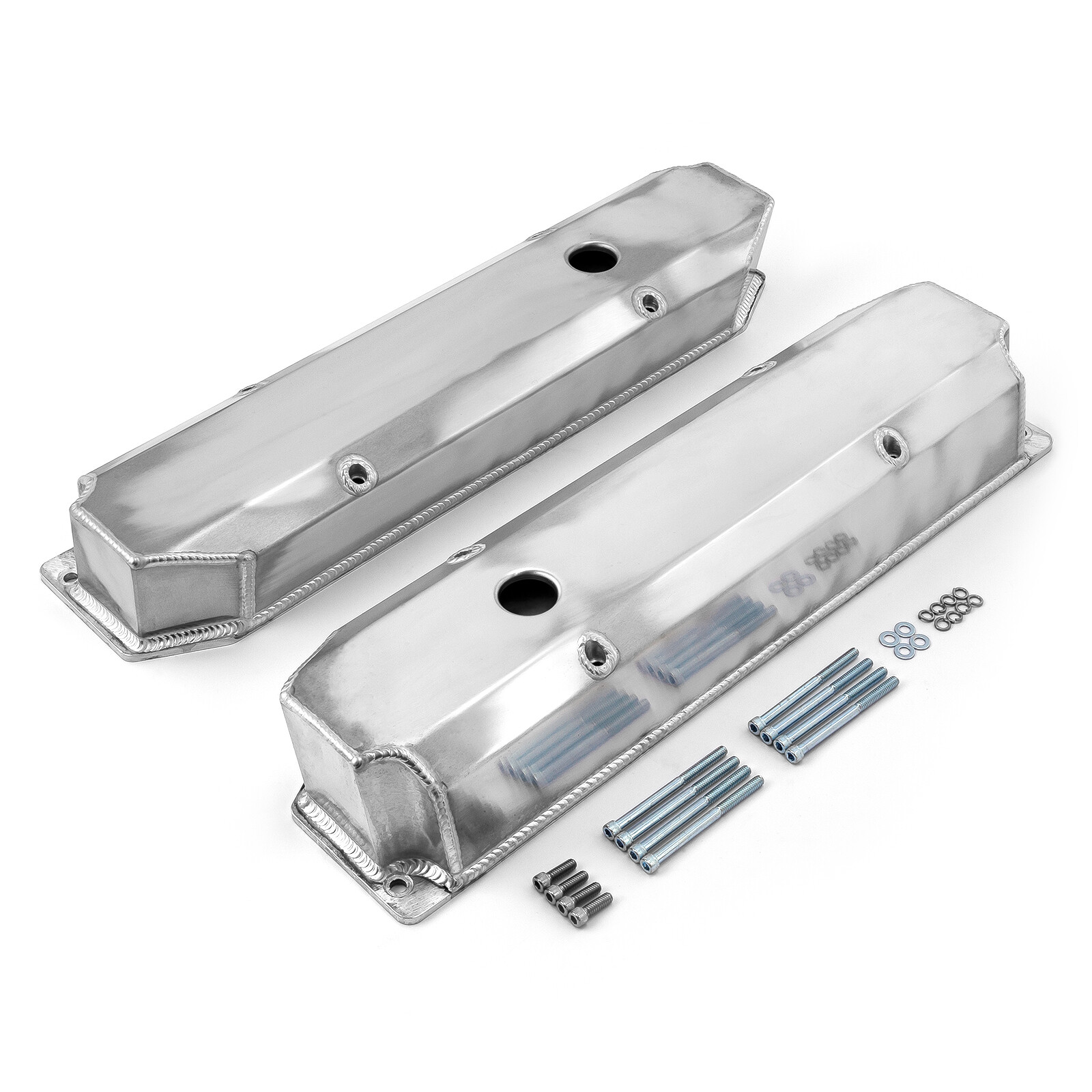 Mopar Chrysler BB 383 440 Satin Fabricated Valve Covers - Tall w/ Hole ...