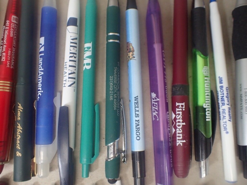Lot (49) Vtg Advertising Ball Point Pens Pencils Banking Insurance ...