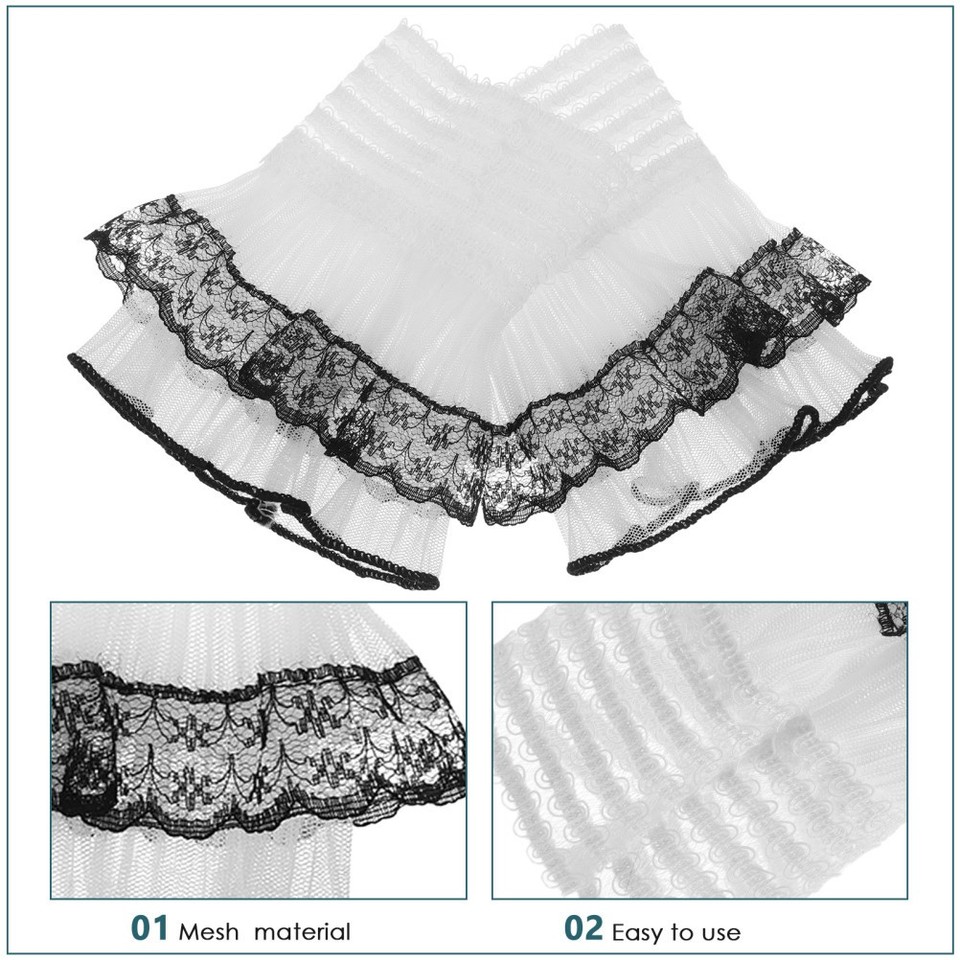 1 Pair Fashionable Lace Cuffs Versatile Fake Sleeves Detachable Short ...