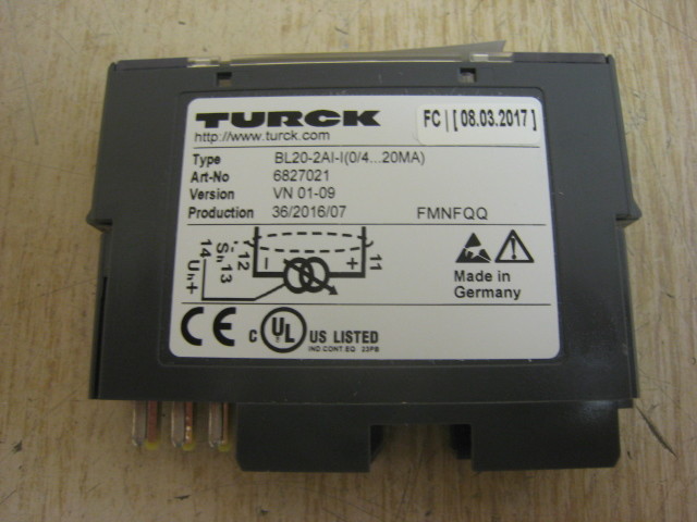 Turck Bl20-2ai-i Bl20 Electronic Module 1 Analogue Input 4-20ma for ...