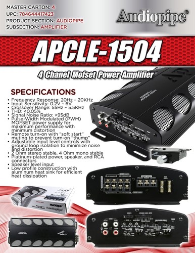 Audiopipe APCLE1504 1500 Watt 4 Channel Amplifier | eBay