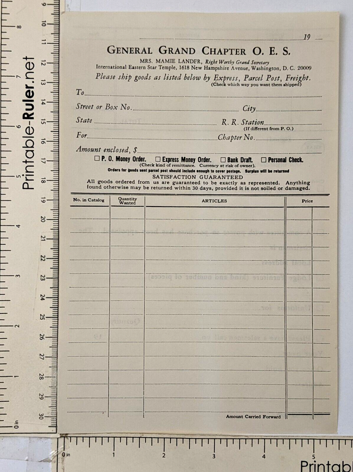 General Grand Chapter OES Int'l Eastern Star Temple Washington DC VTG ...