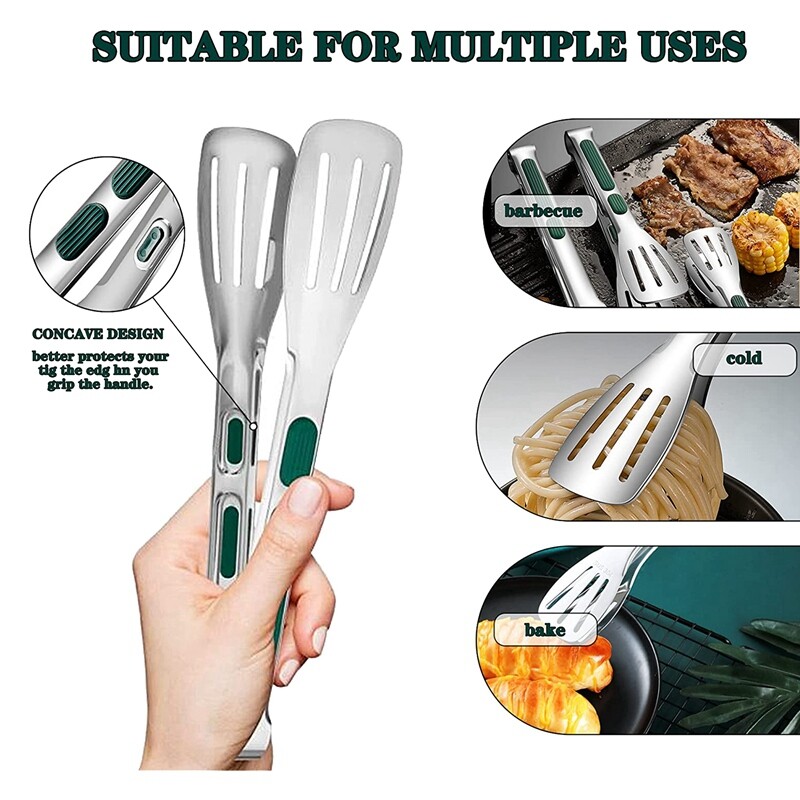 4Pcs 7Inch Non Stick Tongs Serving Tongs Stainless Steel O6J92386 | eBay