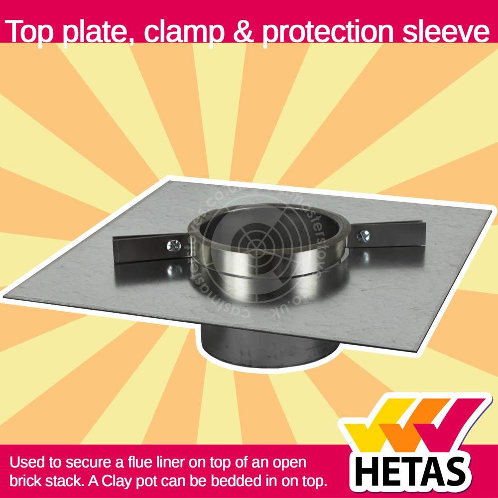 6" 150MM CHIMNEY POT HANGING HANGER FLUE LINER TERMINAL CLAMP SLEEVE ...