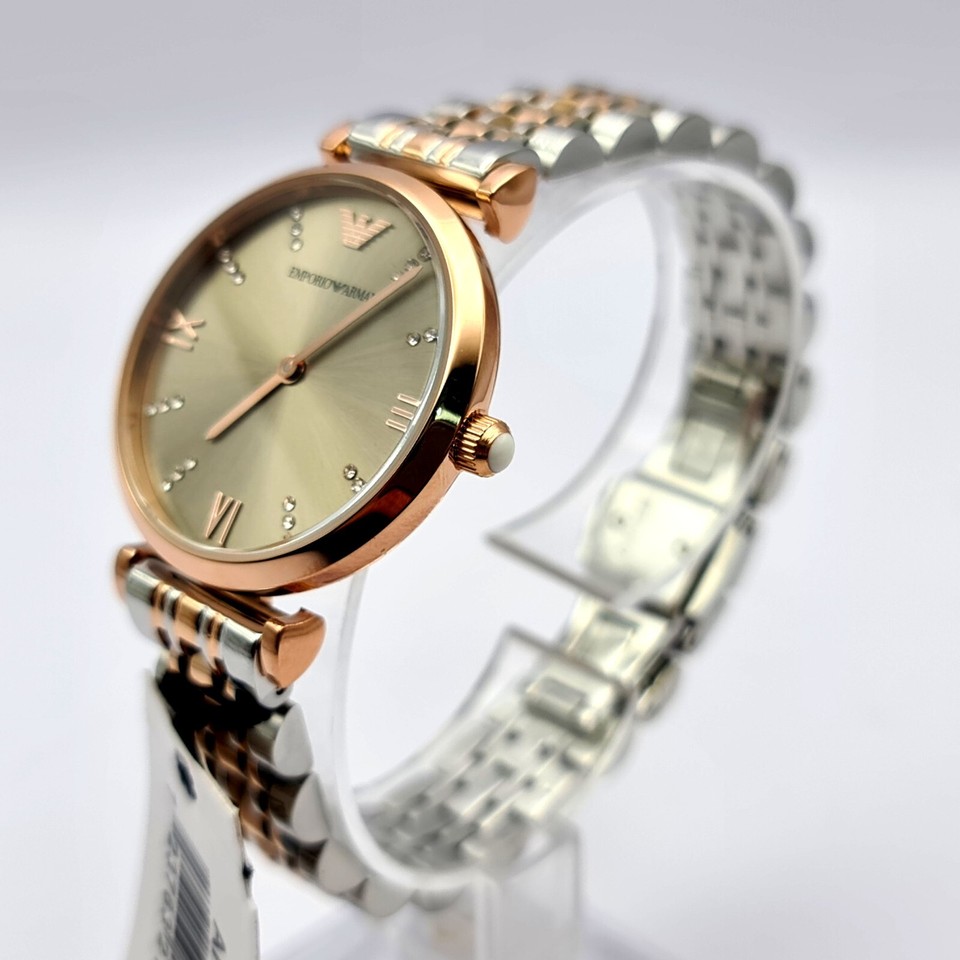 NEW GENUINE EMPORIO ARMANI GIANNI LADIES WATCH AR1840 BNIB ROSE GOLD ...