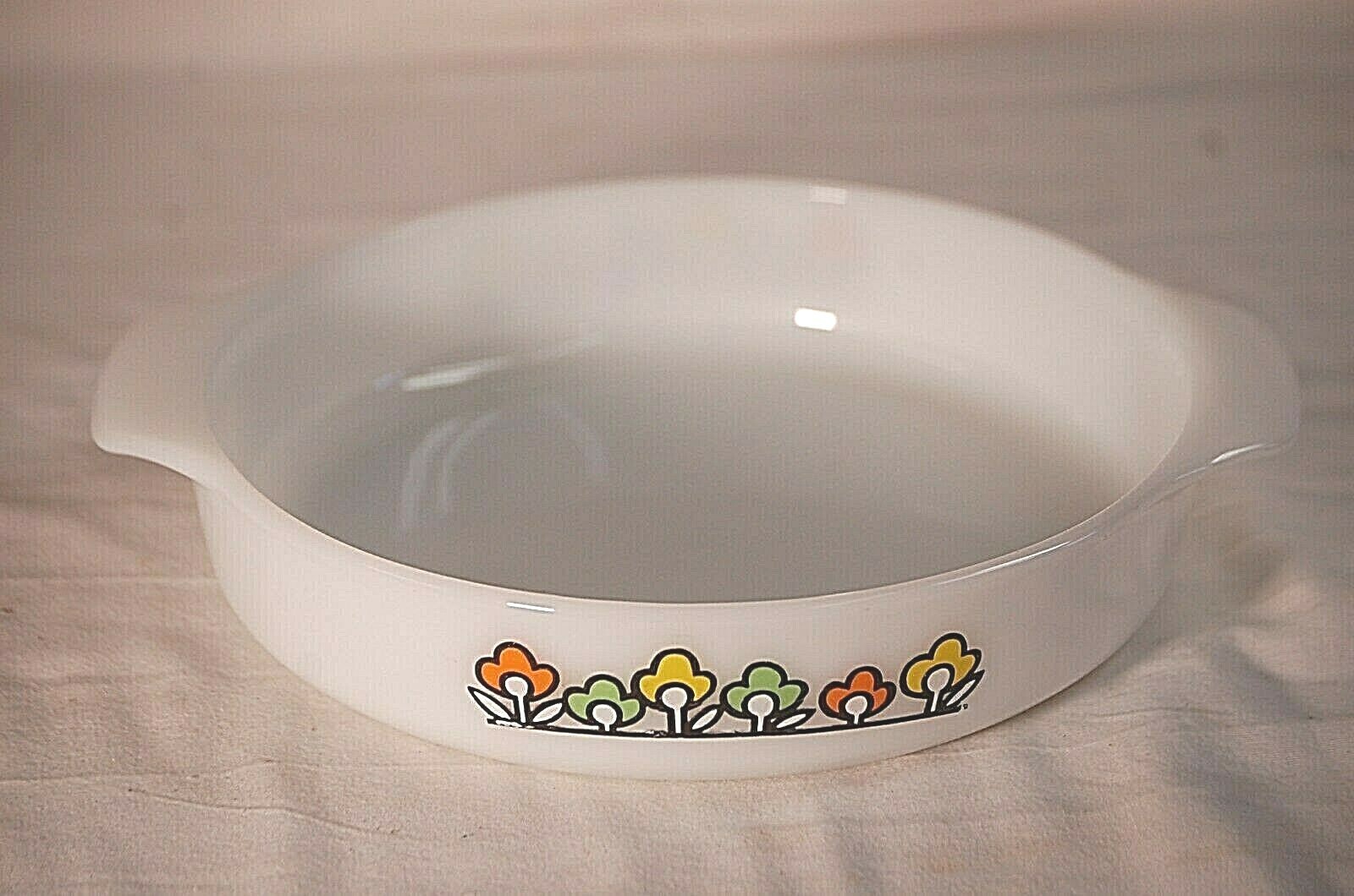 Fire King 429 Summerfield Flowers Round Deep Cake Pan Dish 9" Anchor ...