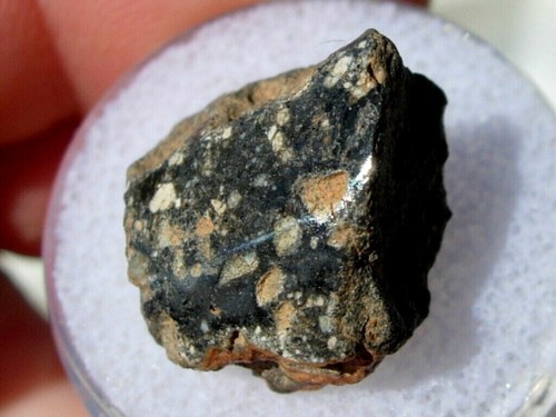 3.44 grams 15x15x9mm NWA 11303 Lunar Moon Meteorite w/ sanded, polished ...