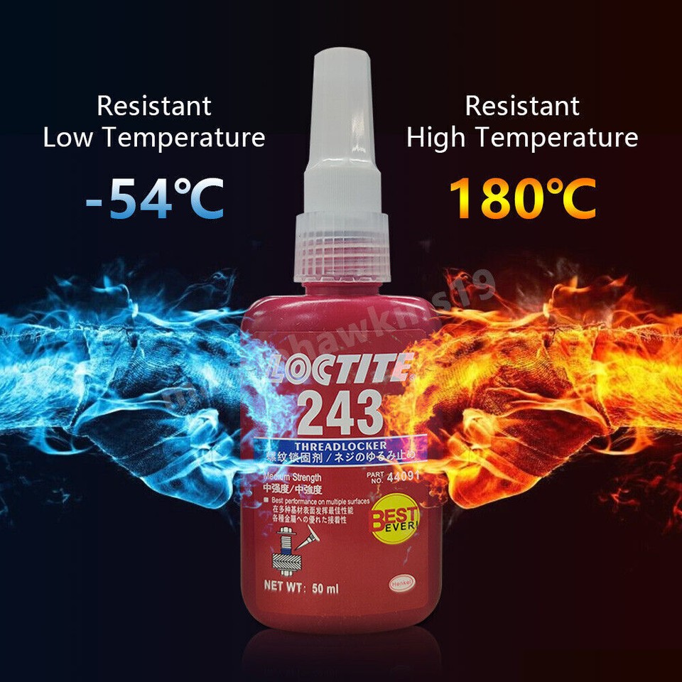 Loctite 243 Thread Lock 50ml Blue Bolt Stud Fast Fix Screw Glue Nut ...
