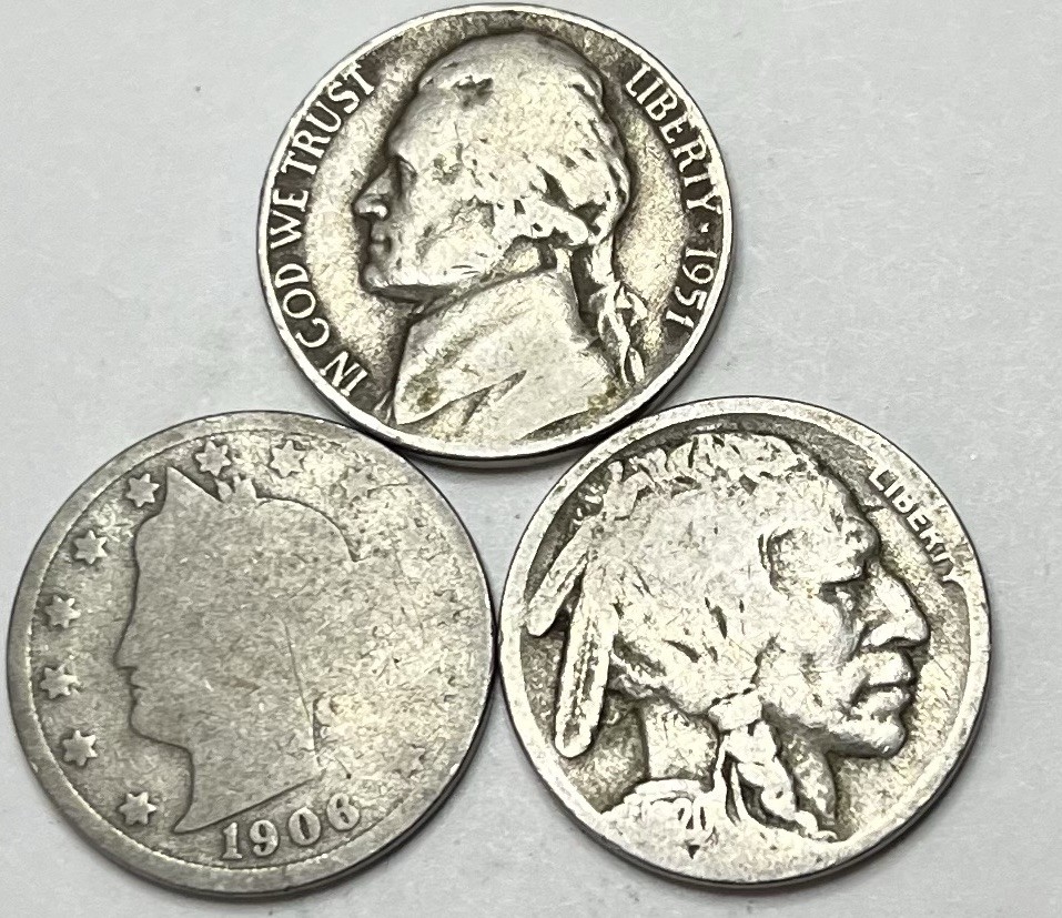 Liberty, Buffalo, Jefferson Nickels Three Types Of Nickels You Set The ...