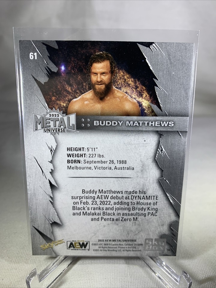 2022 Skybox AEW Metal Universe Blue Spectrum #61 Buddy Matthews ...